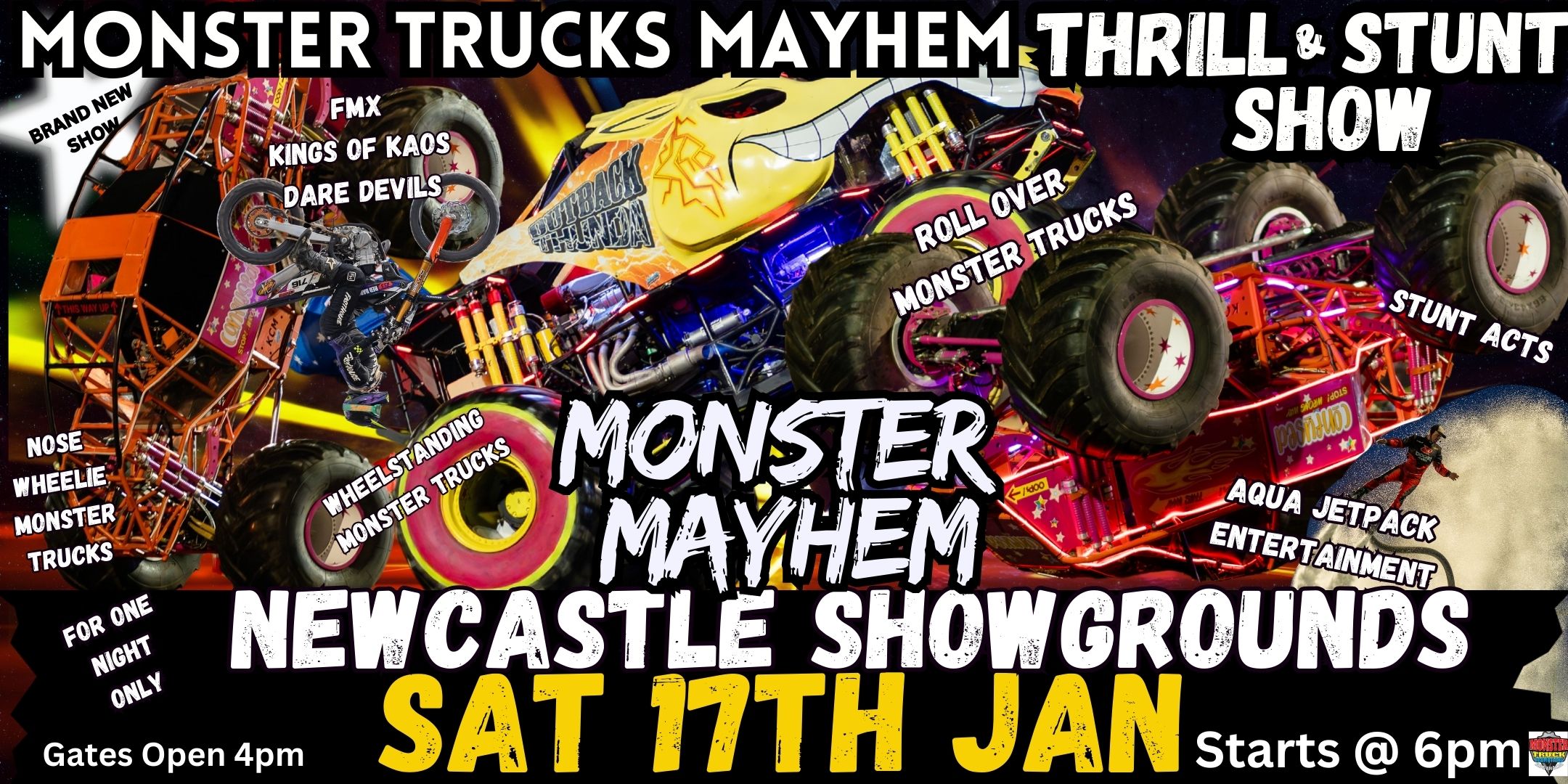 Monster Trucks Mayhem Thrill & Stunt Show Newcastle Showgrounds ...
