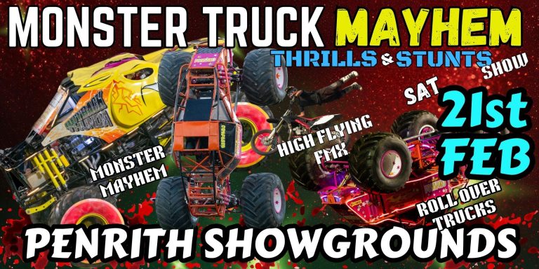 Monster Truck Mayhem Thrills & Stunt Show Penrith Showgrounds | Monster ...